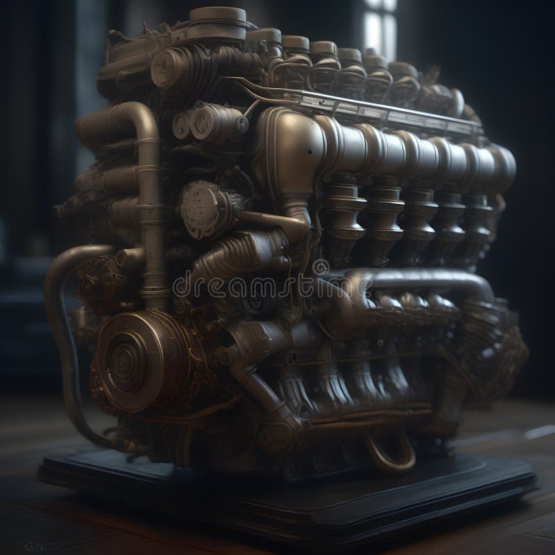 Large Combustion Engine, AI-generatet Stock Illustration - Illustration ...