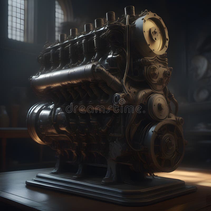 Large Combustion Engine, AI-generatet Stock Illustration - Illustration ...