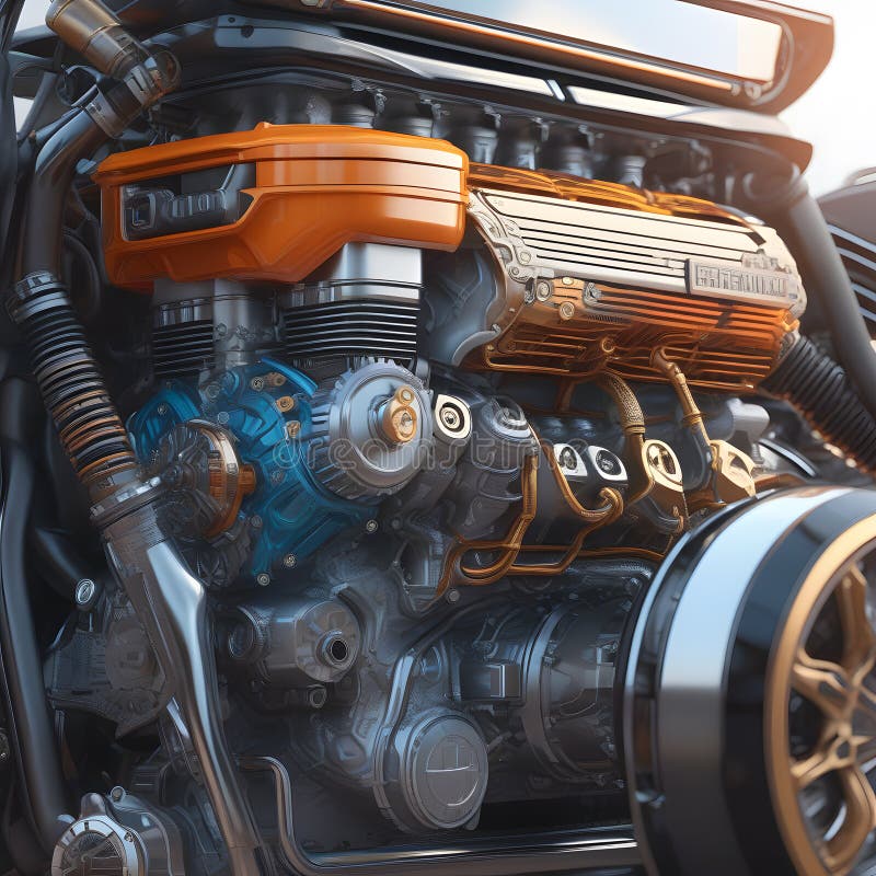 Large Combustion Engine, AI-generatet Stock Illustration - Illustration ...