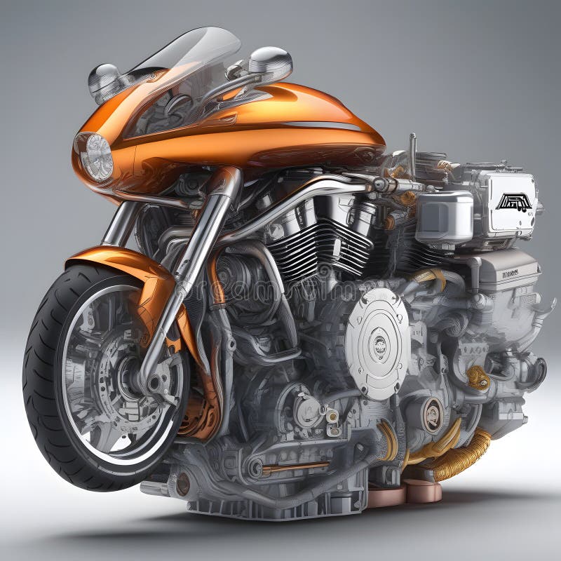 Large Combustion Engine, AI-generatet Stock Illustration - Illustration ...