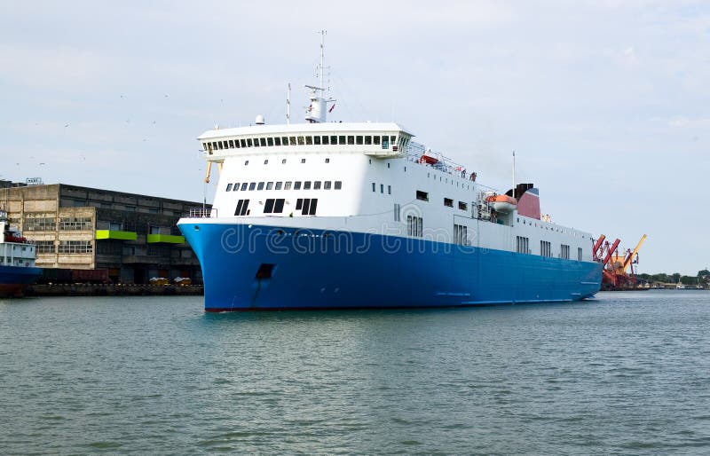 Large Commercial Ship stock image. Image of freight, transportation ...