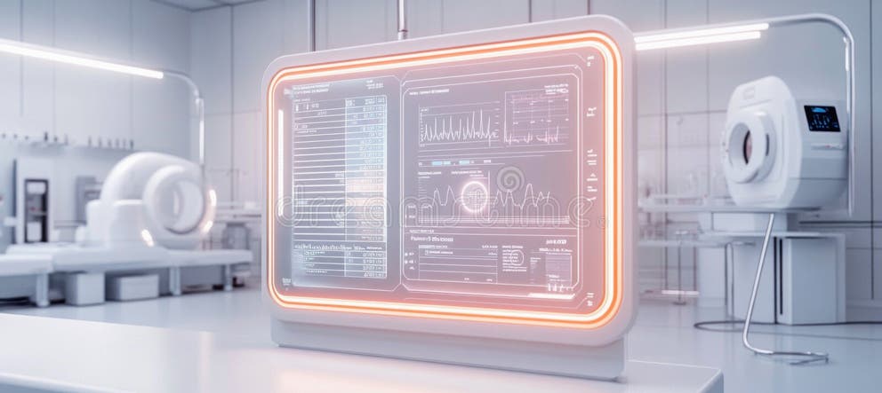 Large Computer Monitor with a Lot of Data on it Stock Image - Image of ...