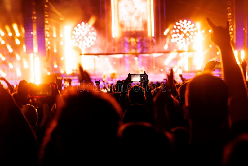Large Concert Hall Filled with Happy Spectators before the Stage Stock ...