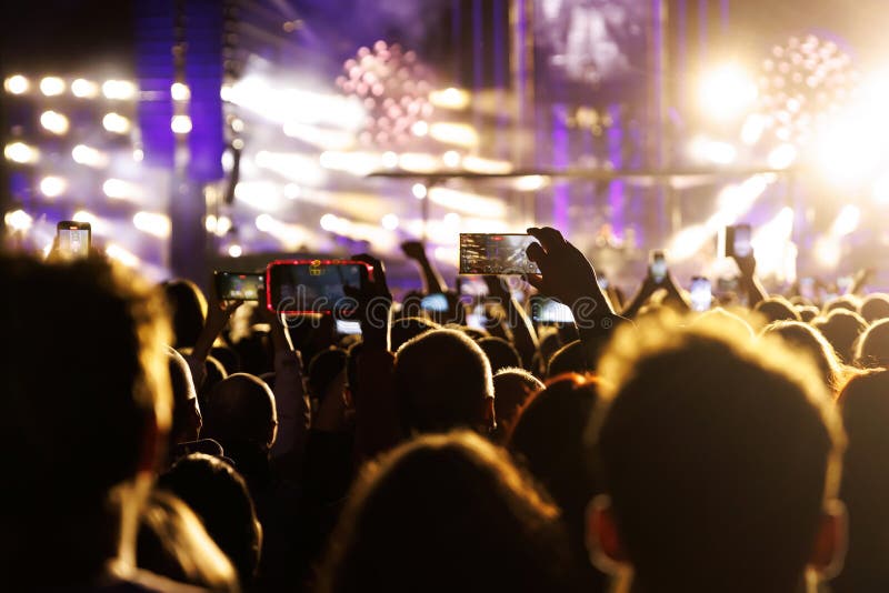 Large Concert Hall Filled with Happy Spectators before the Stage Stock ...