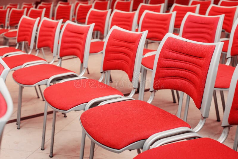 Empty red seats stock photo. Image of event, chair, conference - 110140330