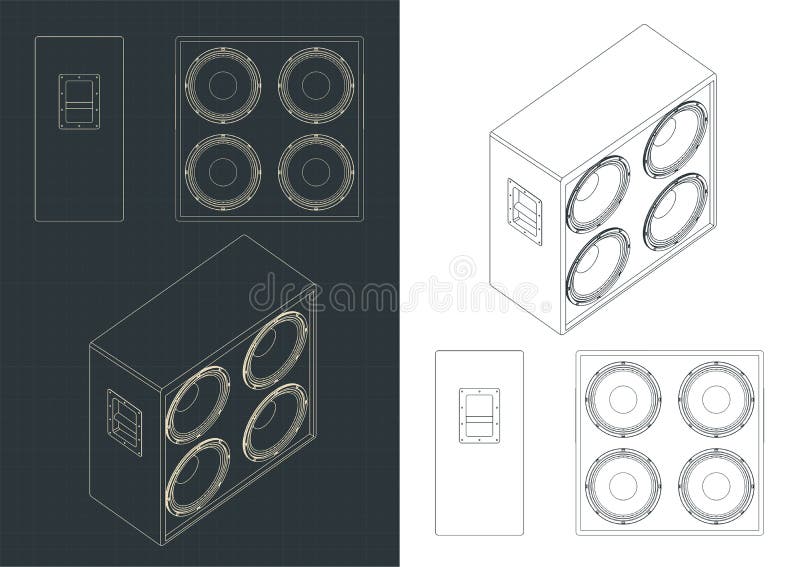 Large Concert Speaker Blueprints Stock Vector - Illustration of monitor ...