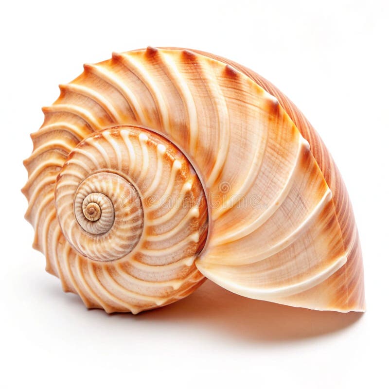 Large Conch Shell Isolated on White Background Stock Illustration ...