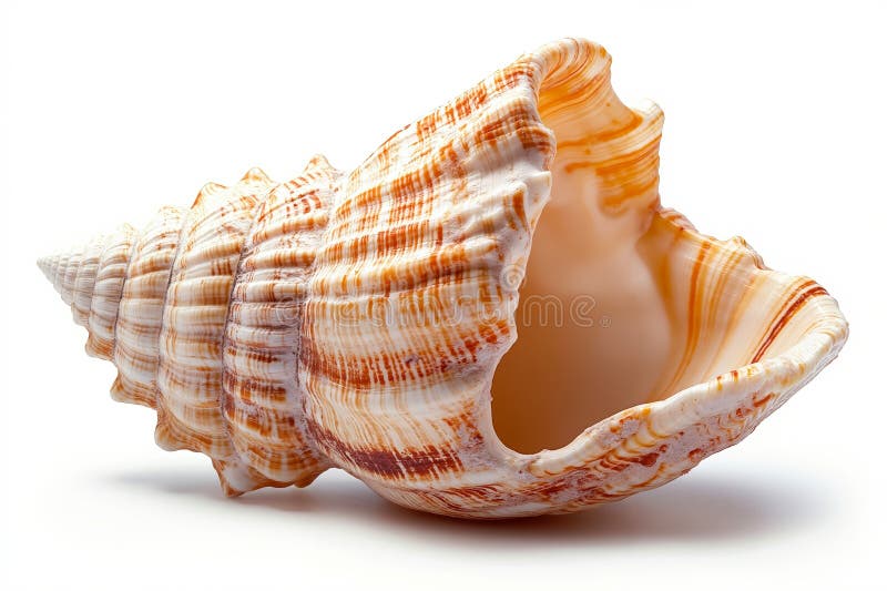 A Large Conch Shell on a White Background Stock Illustration ...