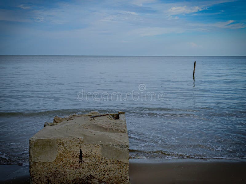 Large Concrete Columns on the Sidewalk. Background Stock Photo - Image ...