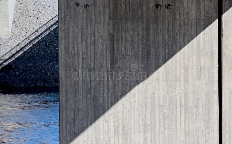 Large Bridge Column with Light and Shadow Lines Stock Photo - Image of ...