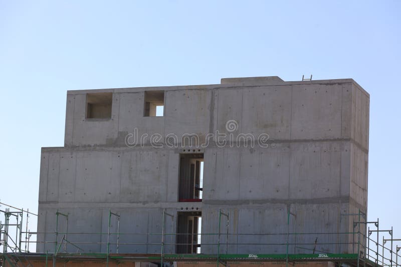 Large Concrete Columns on the Sidewalk. Background Stock Photo - Image ...