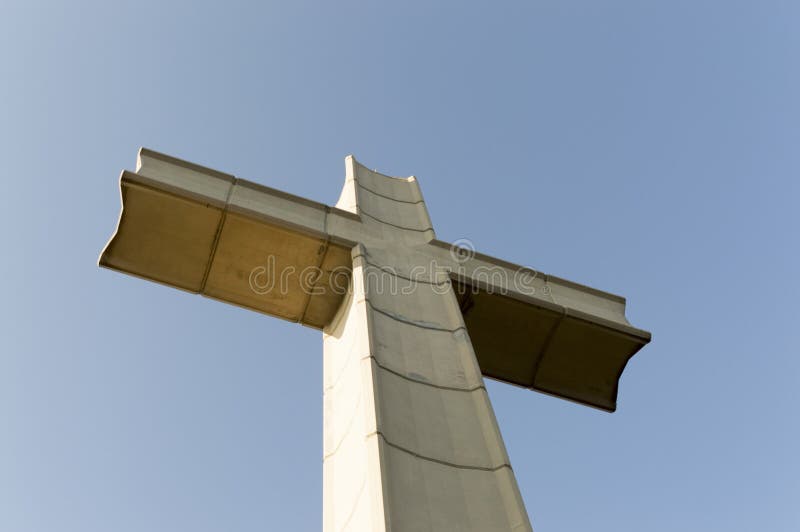 Large Concrete Cross Located at the Top of the Mountain Stock Image ...