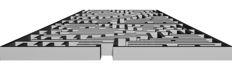 Large Concrete 3D Maze Structure Stock Illustration - Illustration of ...