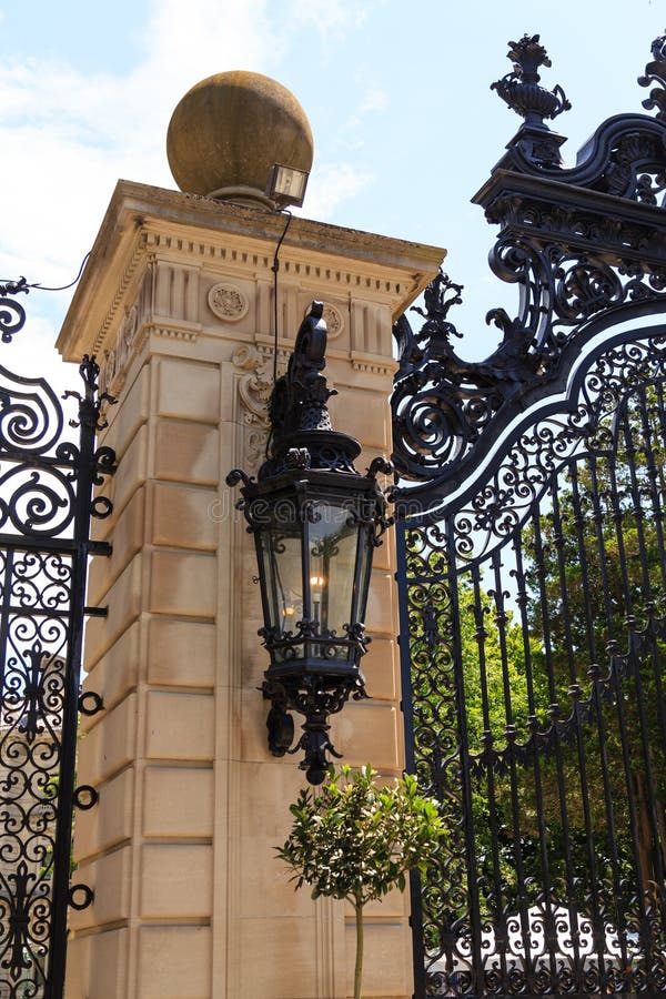 Large Concrete Gate Post stock image. Image of wrought - 106450795