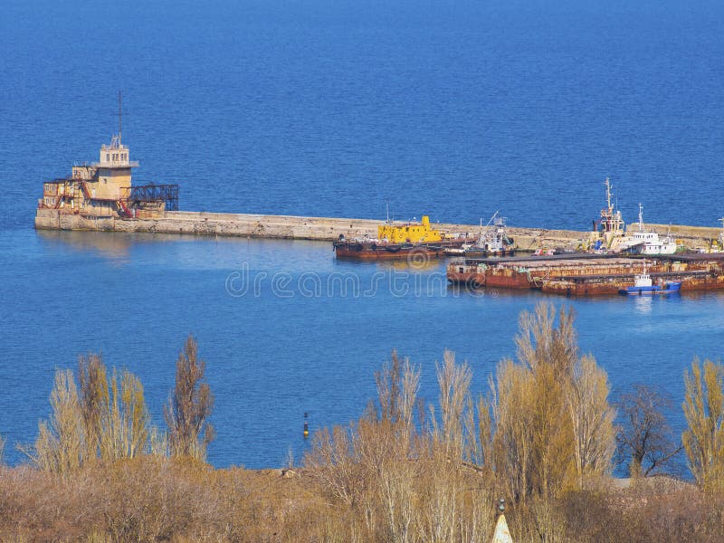 Large Concrete Pier in the Sea Stock Image - Image of concrete ...