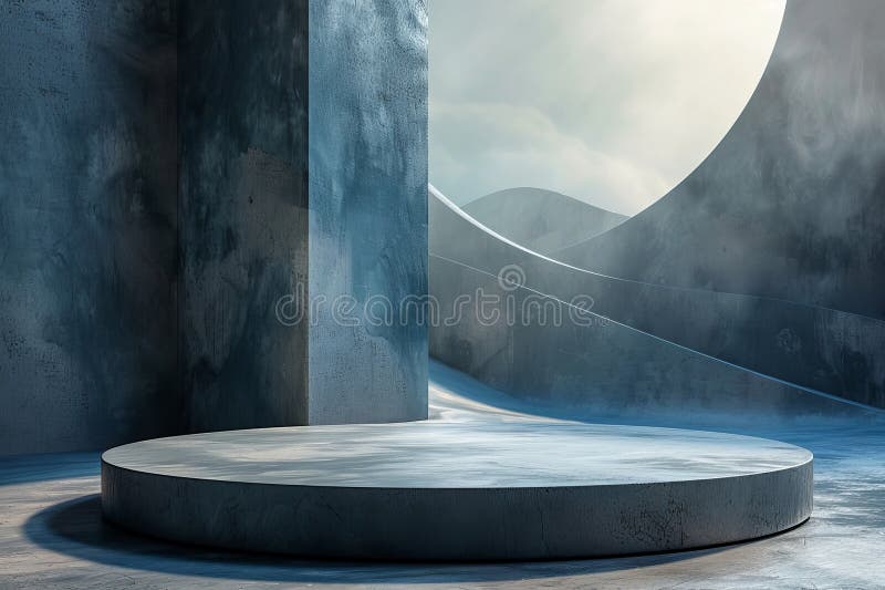 A Large Concrete Structure with a Circular Platform in the Middle Stock ...