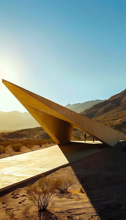 A Large Concrete Structure in the Desert Stock Image - Image of large ...