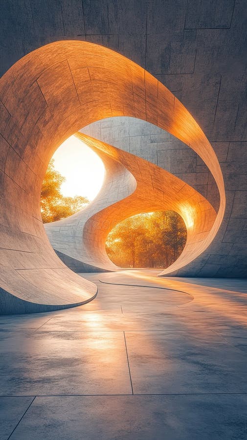 Large Concrete Structure with Modern Design and Geometric Shapes ...