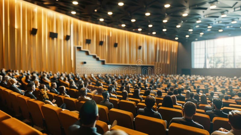 A Large Conference Hall with Attendees Seated, Illustrating a ...