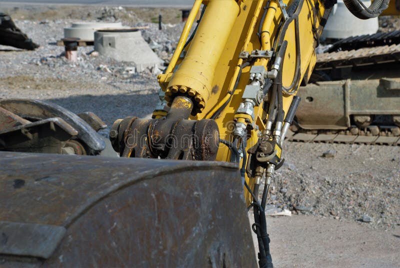 Large Construction Excavator at Work Stock Photo - Image of ...