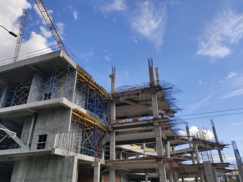 Large Construction Site of Building with Concrete Stock Photo - Image ...