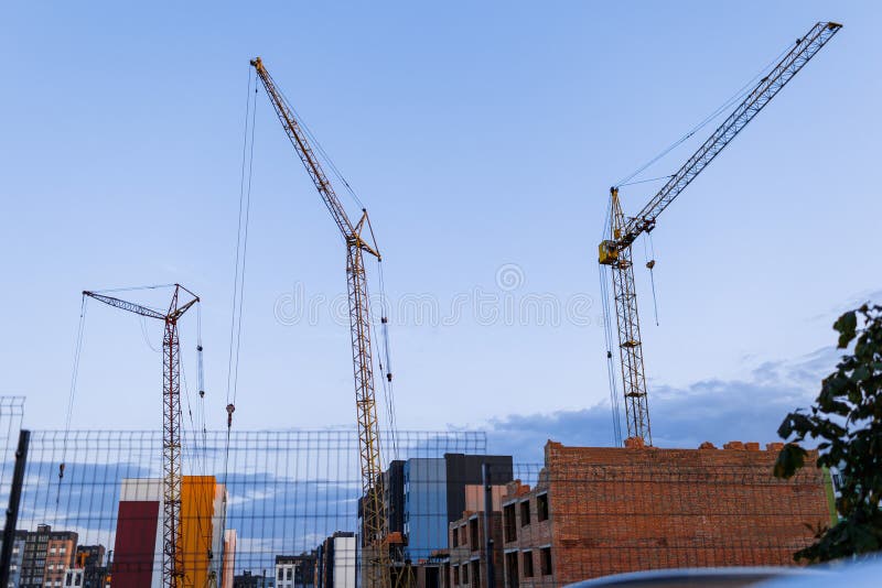 Large Construction Site with Buildings Under Construction and Multi ...