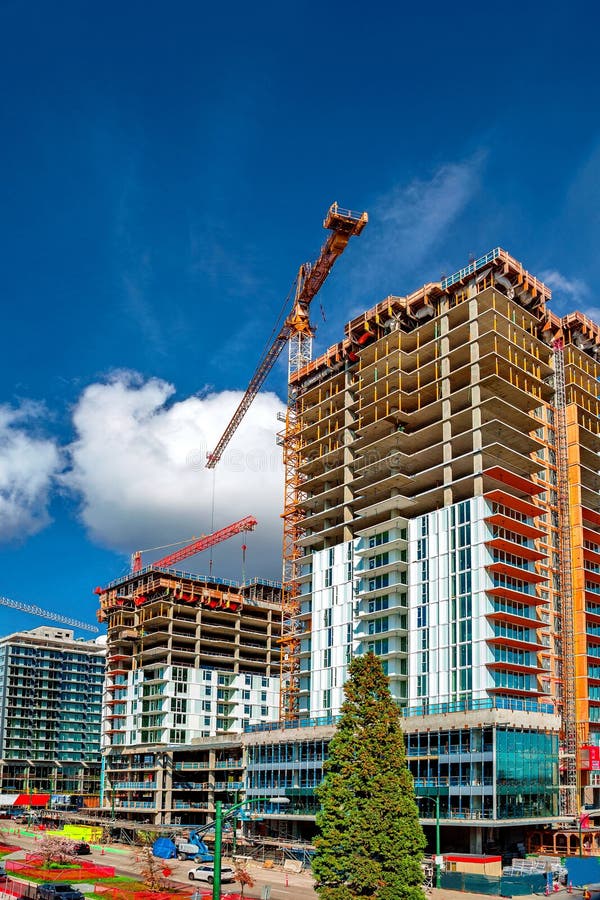 Construction of New High-rise Buildings in Vancouver Stock Image ...