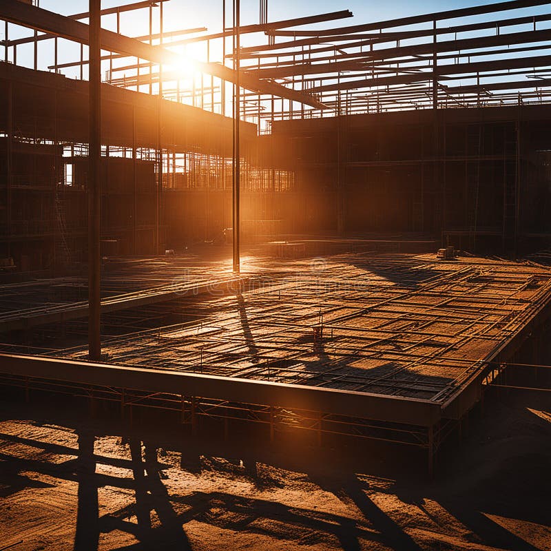 Large Construction Site Including Several Cranes Working on a Building ...