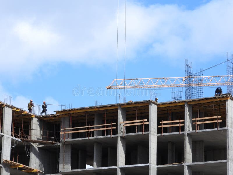 Large Construction Site, Including Several Cranes Working on the ...