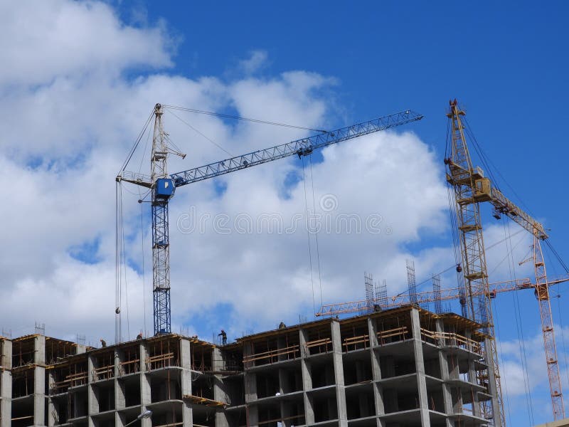 Large Construction Site, Including Several Cranes Working on the ...