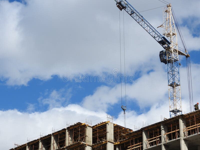 Large Construction Site, Including Several Cranes Working on the ...