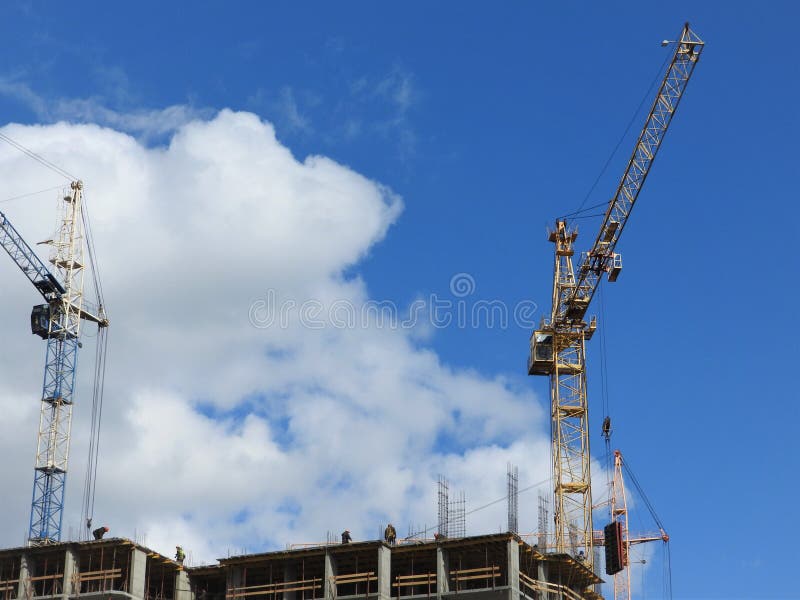 Large Construction Site, Including Several Cranes Working on the ...