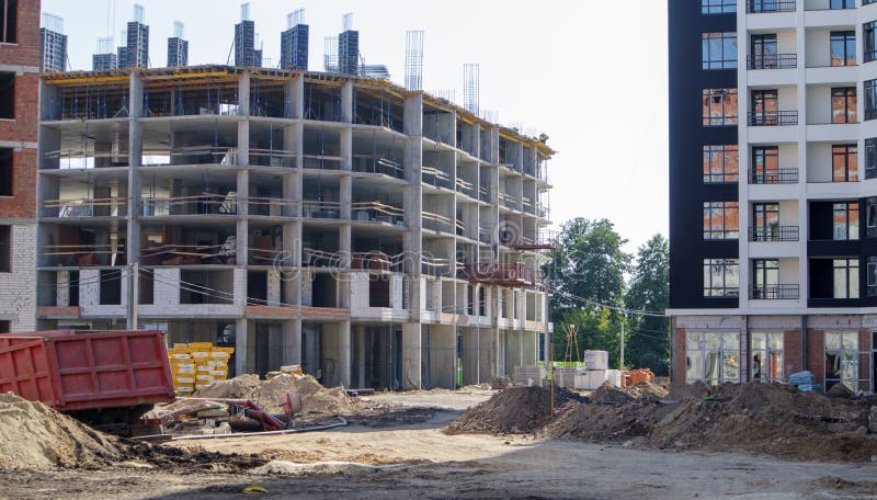 Large Construction Site. the Process of Capital Construction of a High ...