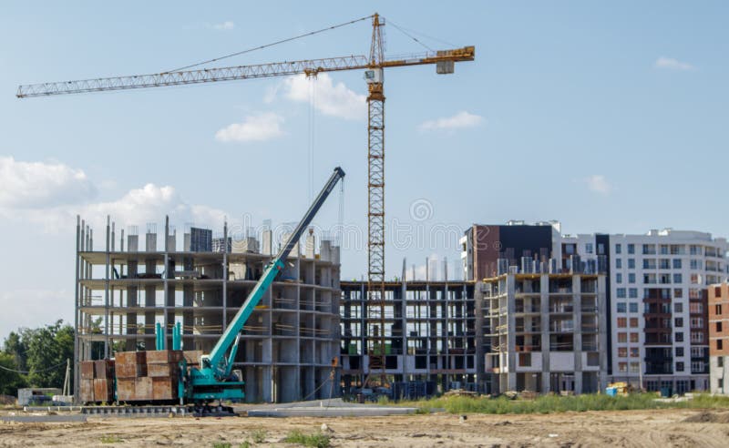 Large Construction Site. the Process of Capital Construction of a High ...