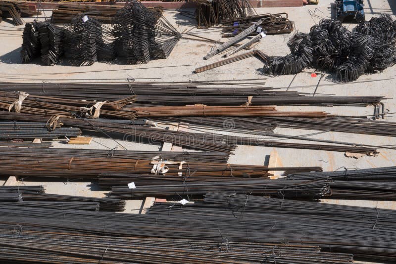 Large Construction Site Structural Steel Various Forms Stock Photo ...