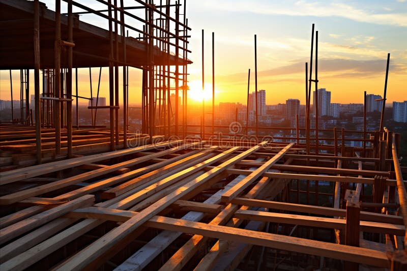 A Large Construction Site on Sunset, a Construction Site on Sunset in ...