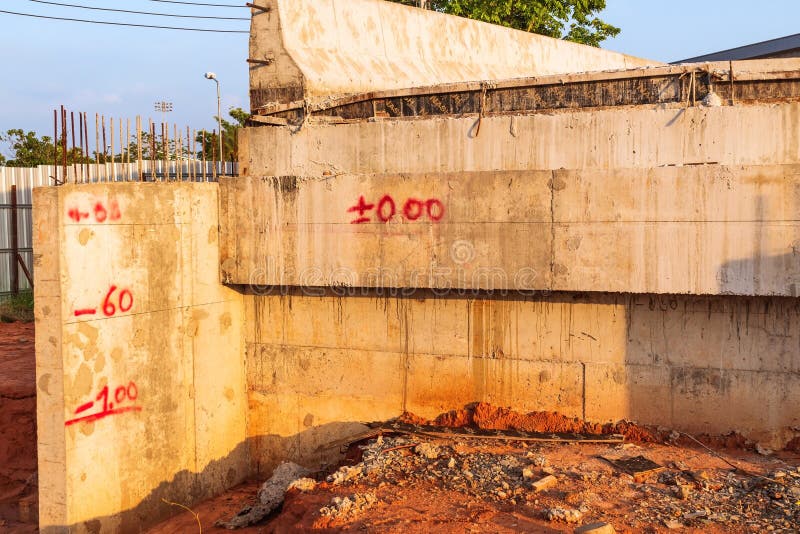 Large Construction Site. Large Construction Work. Unfinished Concrete ...