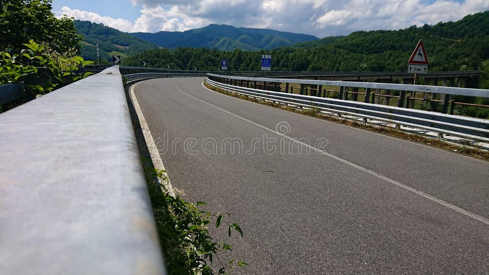Highway Bridge Over a Valley Stock Image - Image of ambient, road ...