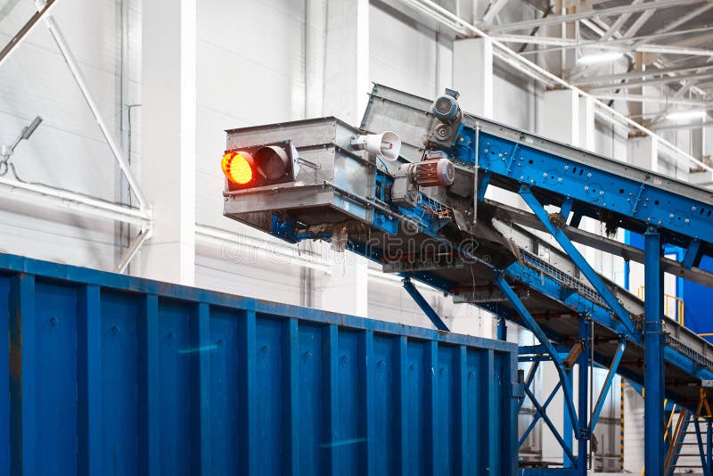 Large Container and Belt Conveyors Transporting Garbage Stock Photo ...