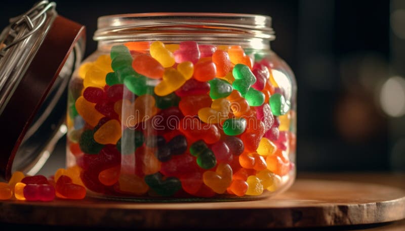 A Large Container of Colorful Gummy Candy Generated by AI Stock ...