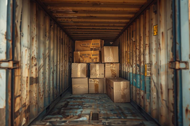 Large Container Filled Boxes Suitable Inventory Storage Concepts Stock ...