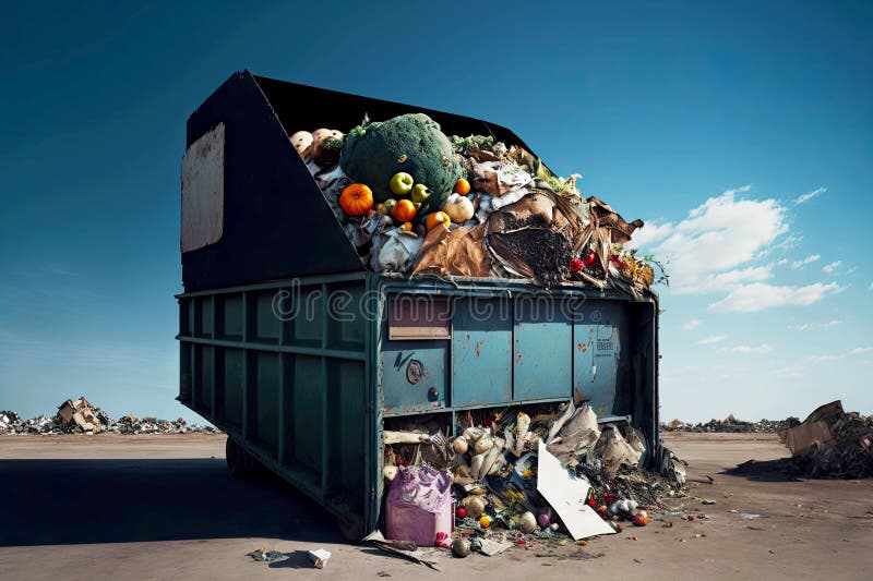 Large Container of Garbage in Landfill Recycling Concept Stock ...