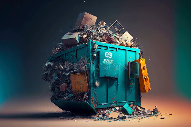 Large Container of Garbage in Landfill Recycling Concept Stock ...