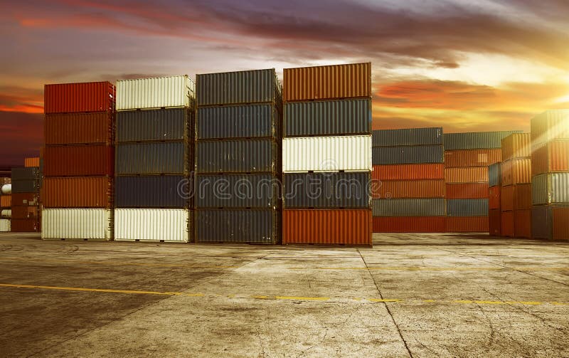 Large container in harbor stock photo. Image of import - 75611328