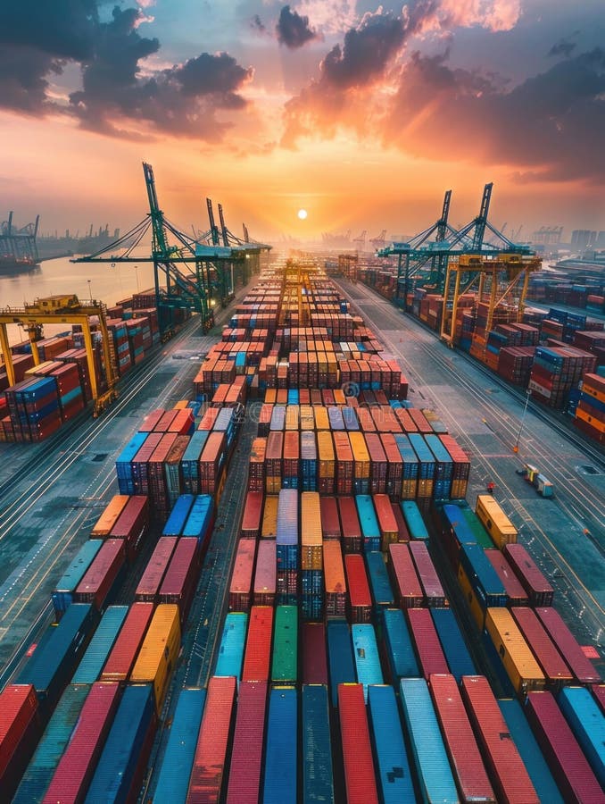 Large Container Ship Docking, Ready for Unloading Stock Photo - Image ...