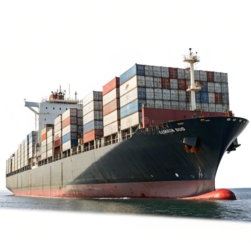 Large Container Ship Isolated on Transparent Background Stock ...