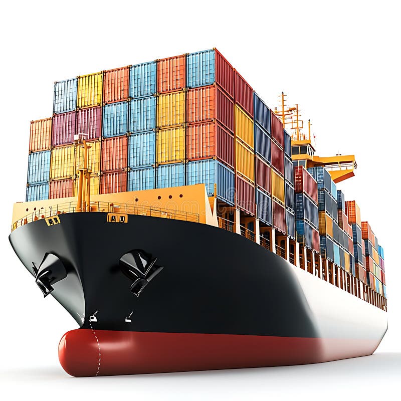 A Large Container Ship Loaded with Colorful Cargo Containers Against a ...