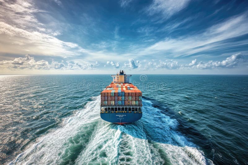 Large Container Ship Ocean stock image. Image of boat - 388340819