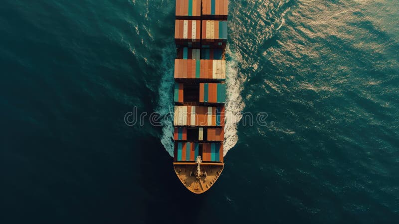 Large Container Ship Sailing on the Sea Stock Image - Image of freight ...