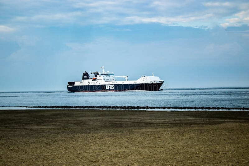 Large Container Ship in the Sea Editorial Photo - Image of nautical ...